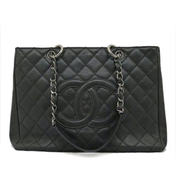 CHANEL | Bags | Chanel Wild Stitch Coco Mark Chain Tote Bag Black ...